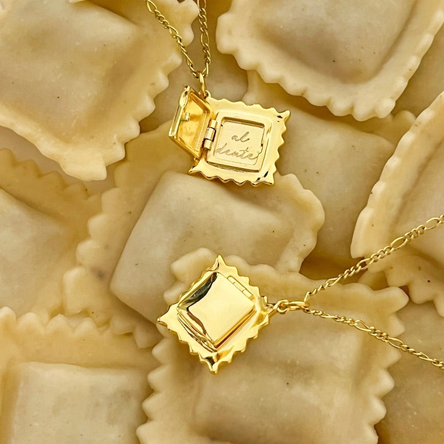Fortune Cookie Gold Locket Necklace | Wanderlust + Co