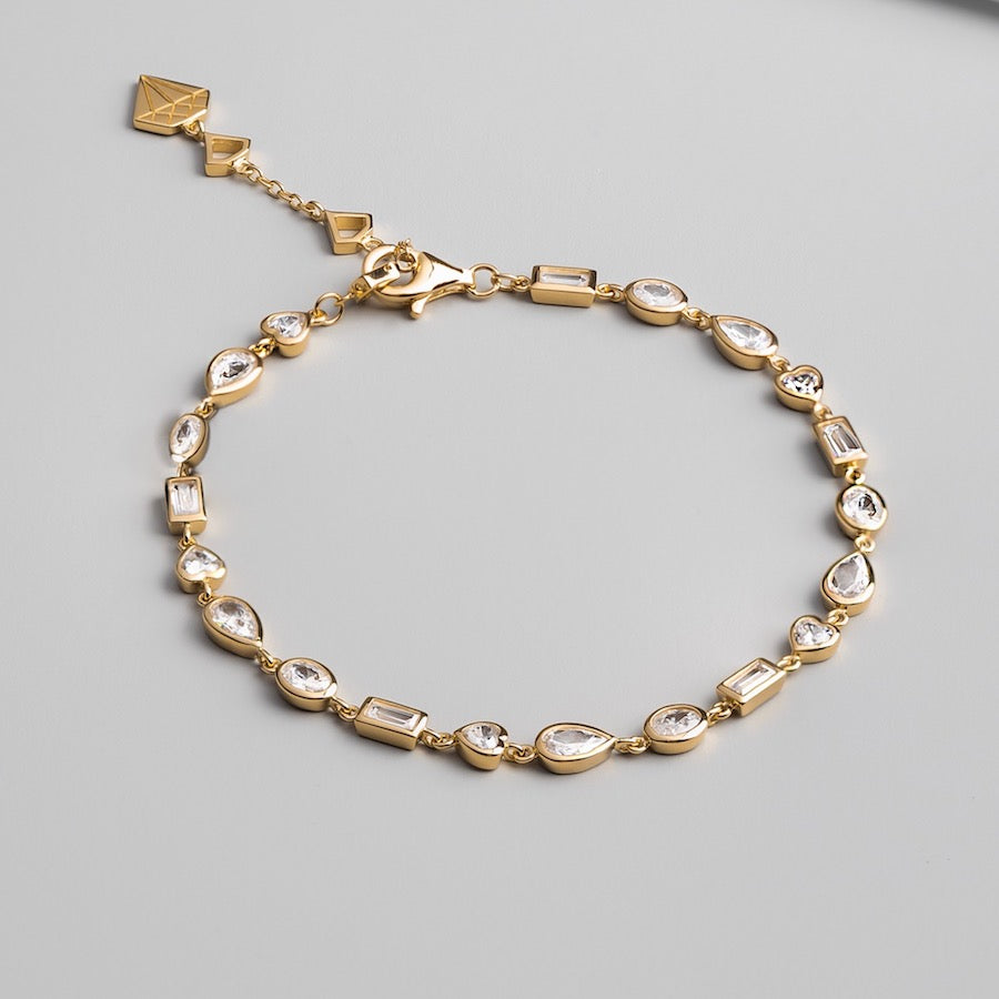 Multi Bezel 14K Gold Vermeil Bracelet | Wanderlust + Co