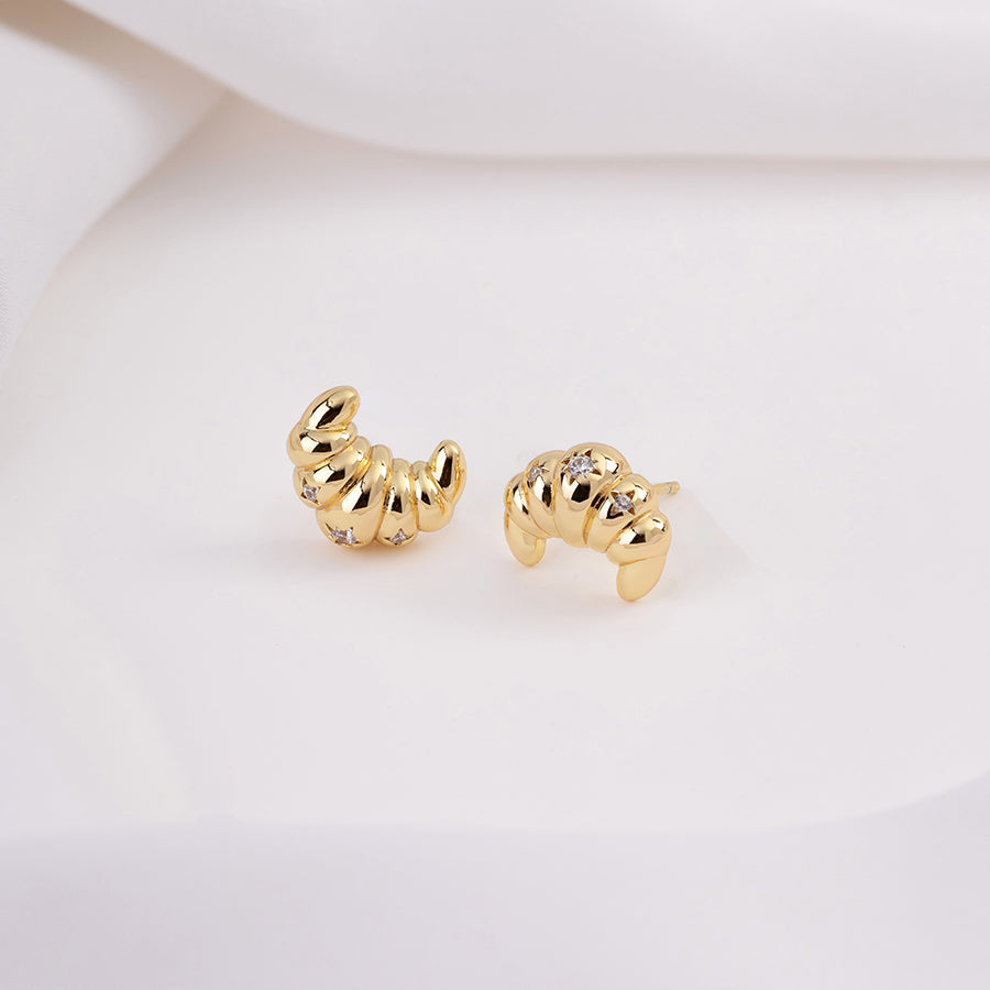 Croissant Gold Stud Earrings | Wanderlust + Co