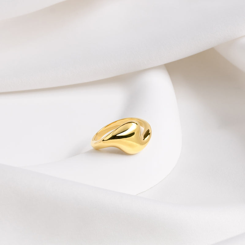 Wave 14K Gold Vermeil Dome Ring