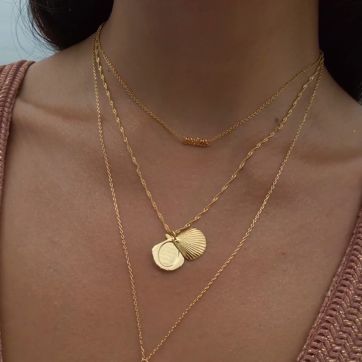 Seashell Gold Locket Necklace | Wanderlust + Co