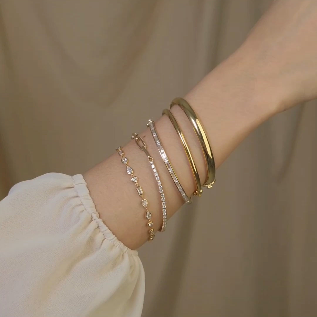 Pave Link Chain 14K Gold Vermeil Tennis Bracelet | Wanderlust + Co